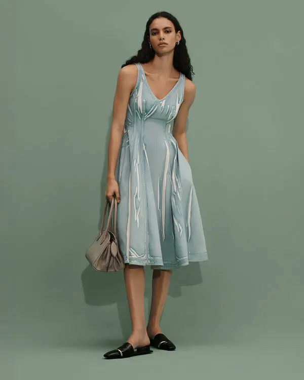 Marni Stretch Denim Midi Balloon Dress