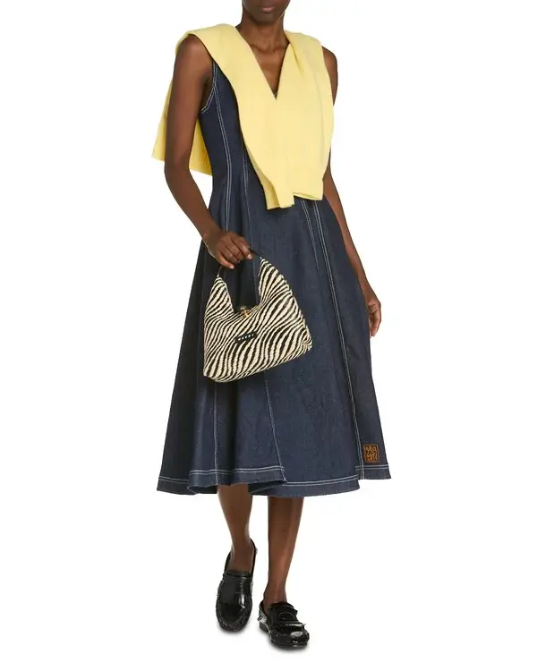 Marni Stretch Denim Midi Balloon Dress