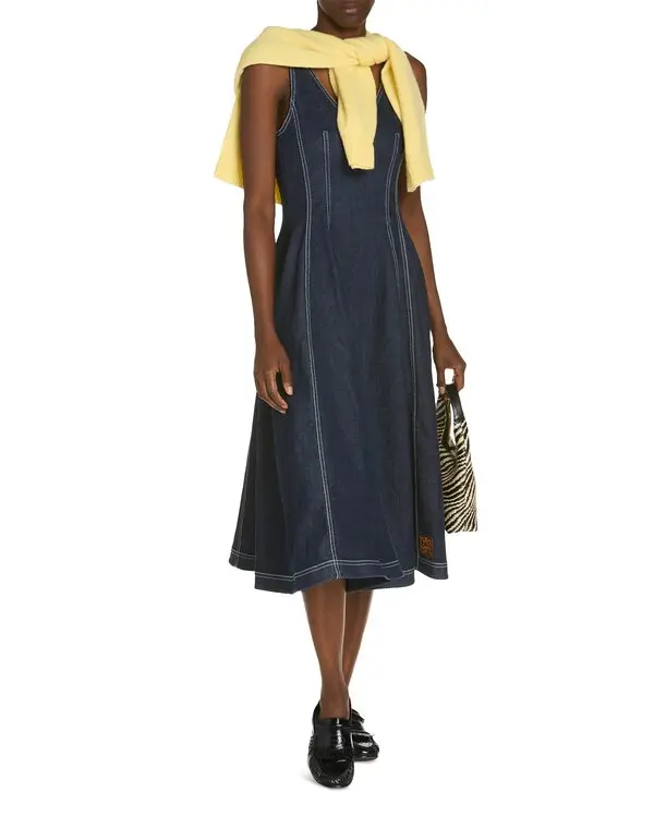 Marni Stretch Denim Midi Balloon Dress