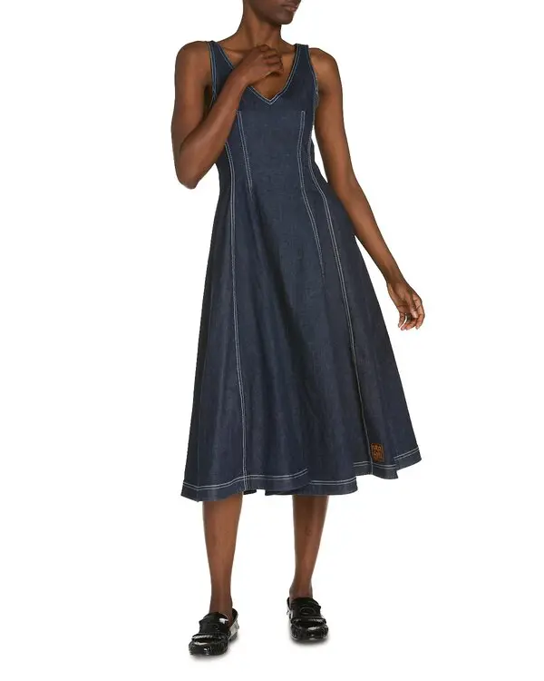 Marni Stretch Denim Midi Balloon Dress