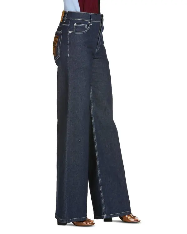 Marni Stretch Denim Wide Leg Pants