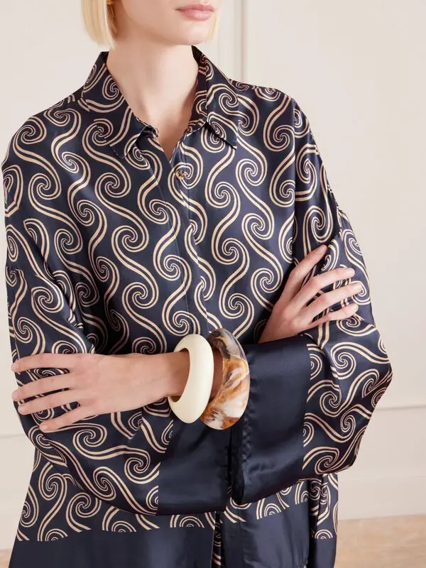 Faithfull The Brand Cora Printed Satin Shirt