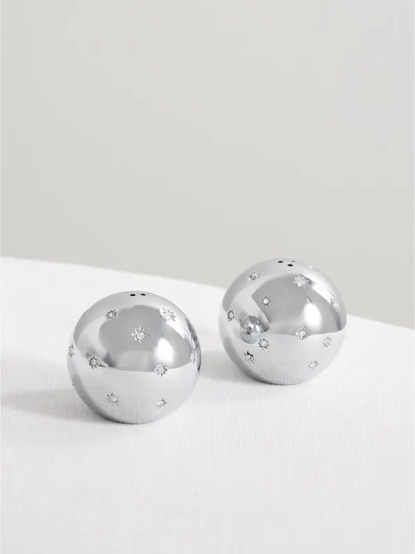 L'Objet Stars Swarovski Crystal-embellished Platinum-plated Salt And Pepper Shakers - Silver