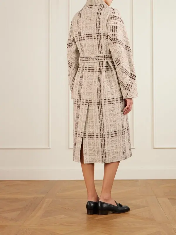 Loro Piana Checked Wool-blend Tweed Coat