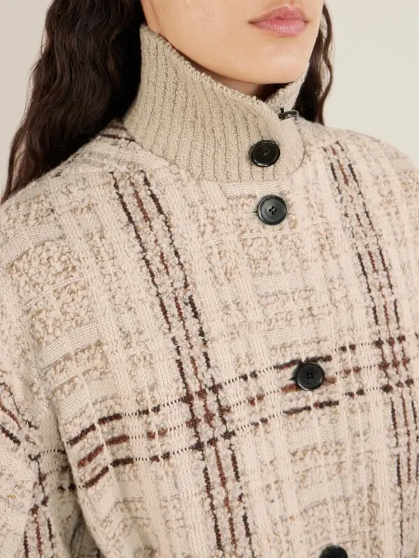Loro Piana Checked Wool-blend Tweed Coat