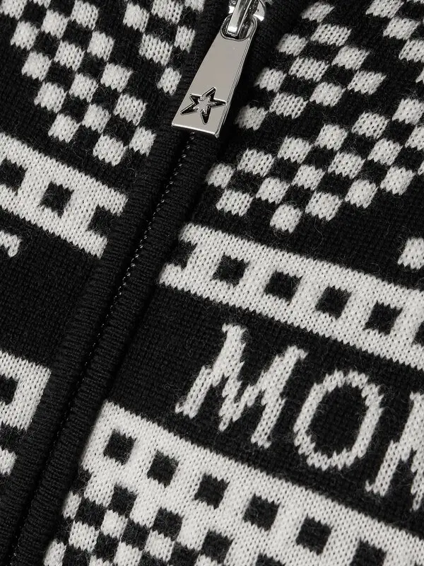 Perfect Moment Intarsia Merino Wool Zip-up Bodysuit