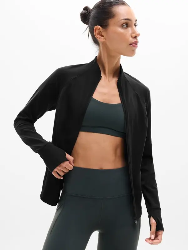 Athleta Fitted Zip Jacket - Black