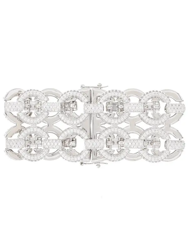 SELF-PORTRAIT Double Crystal Bracelet - Silver