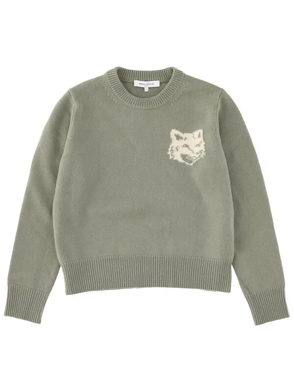 Maison Kitsuné Fox Head Sweater - Green