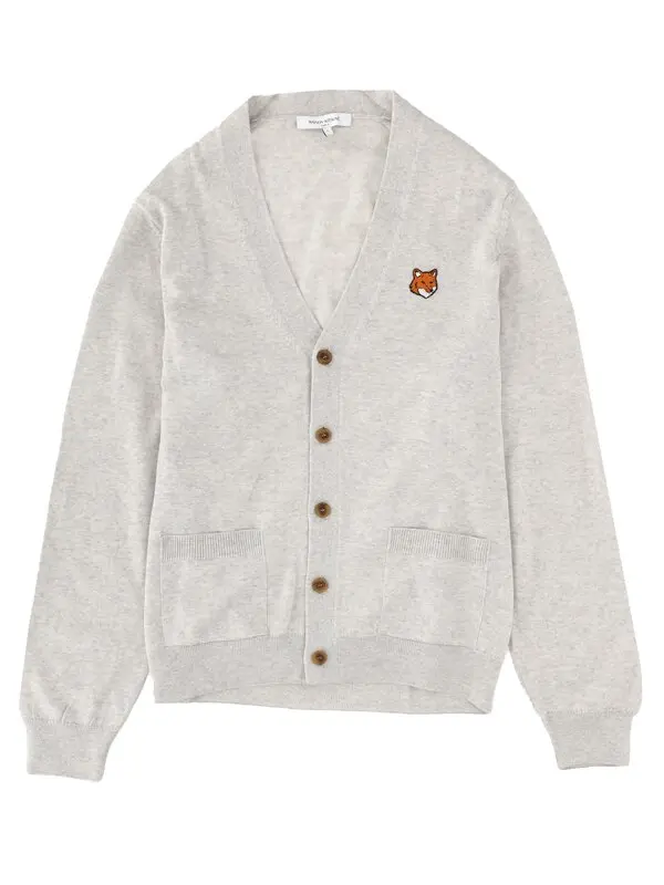 Maison Kitsuné Fox Head Cardigan - Grey