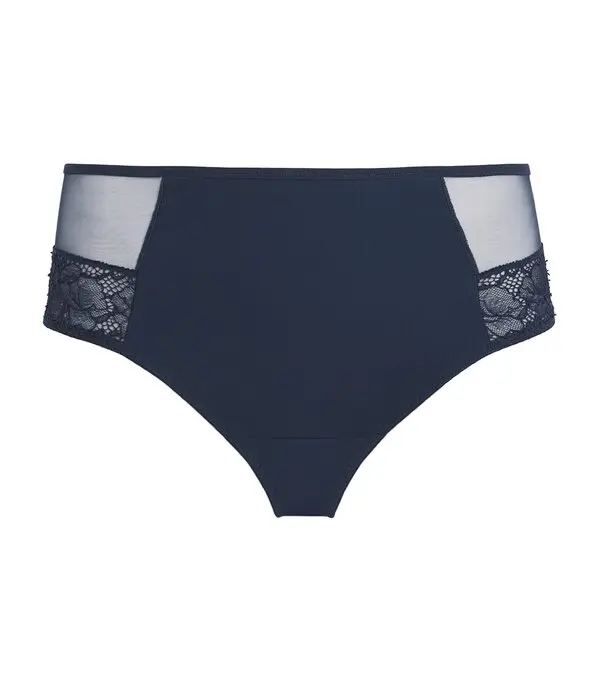 Maison Lejaby Lace-detail Tanga Nudite Shorty Briefs - Navy