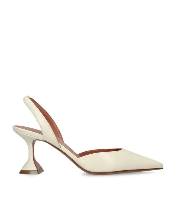 Amina Muaddi Leather Holli Slingback Pumps