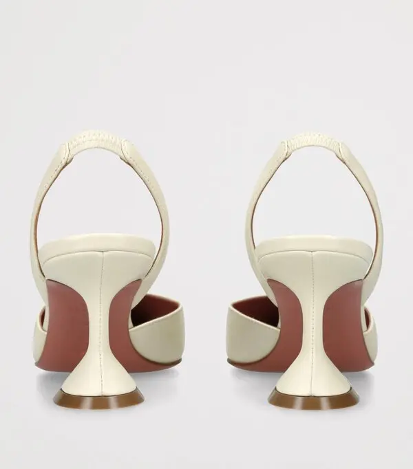Amina Muaddi Leather Holli Slingback Pumps