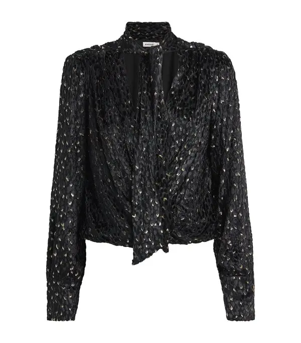 Simkhai Kayliegh Pussybow Blouse - Black