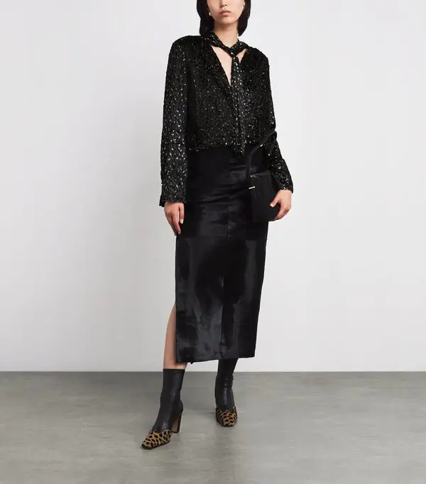 Simkhai Kayliegh Pussybow Blouse - Black