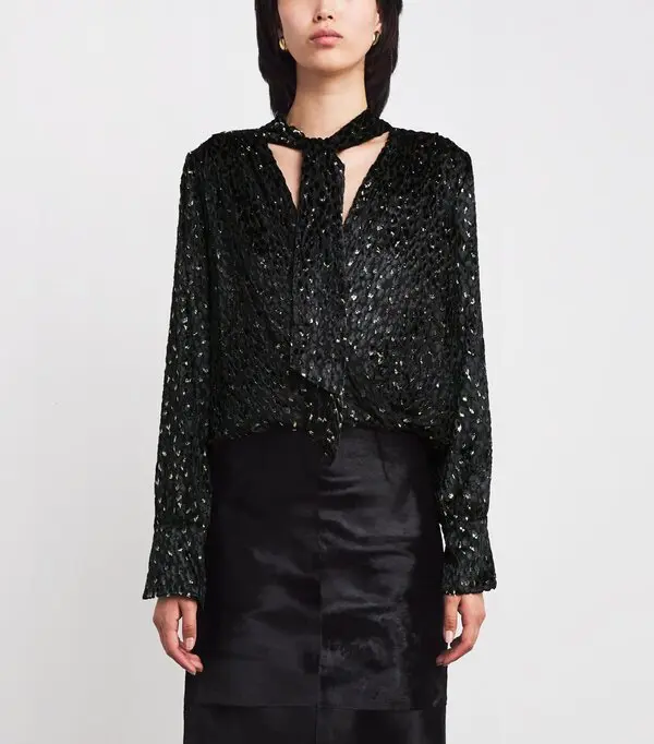 Simkhai Kayliegh Pussybow Blouse - Black