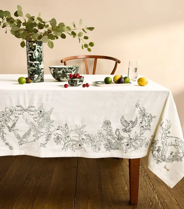 Harrods Cotton-linen Toile De Jouy Tablecloth