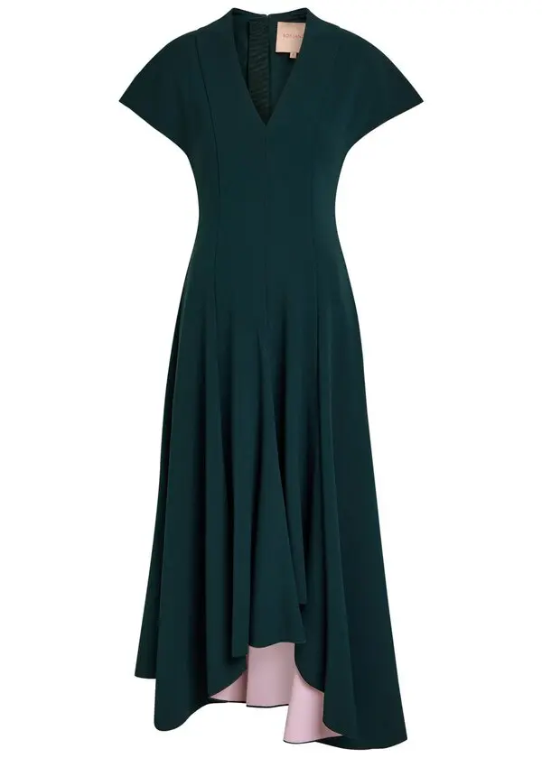 ROKSANDA Sapha Asymmetric Crepe Midi Dress - Teal