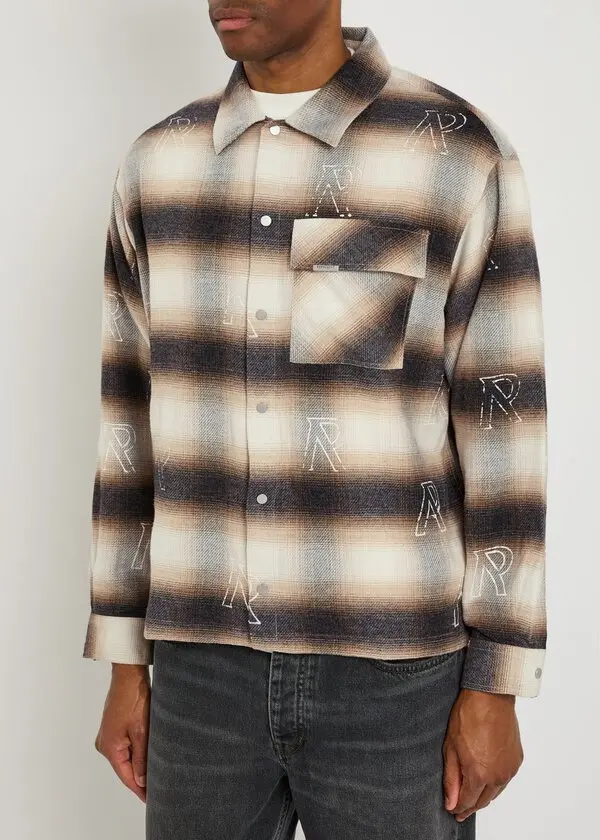 REPRESENT Initial Plaid Flannel Shirt