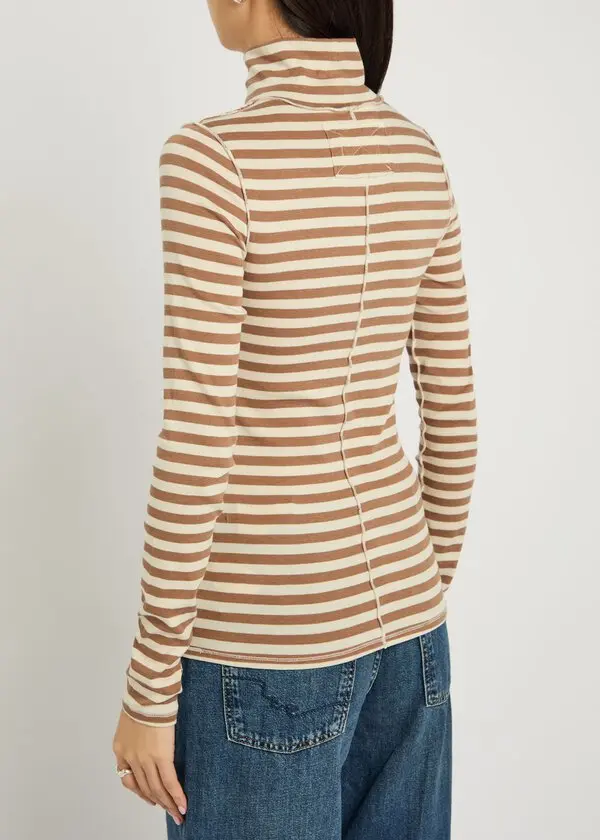 Free People Striped Turtleneck Top - Multicoloured