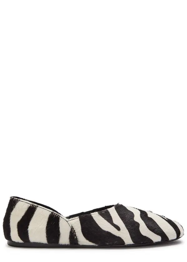 Khaite Jane Zebra-print Calf Hair Ballet Flats - Black And White