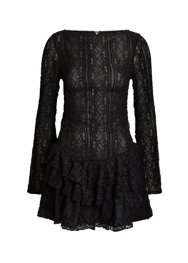 black lace dress free people Free People Lace Daydream Bodycon Slip Dress Black l ShopAA