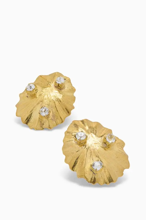 Ulla Johnson Embellished Shell Stud Earrings