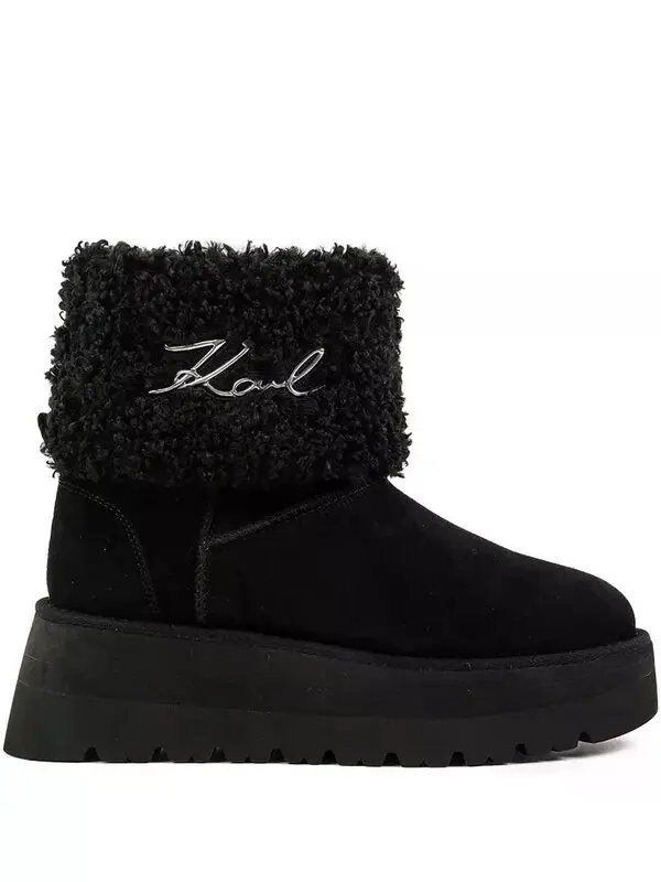 Karl Lagerfeld Skylar Signature-detail Platform Boots - Black