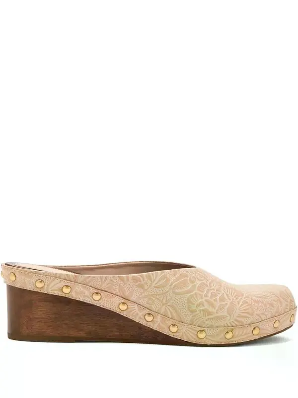 Farm Rio Floral-embossed Wedge Mules