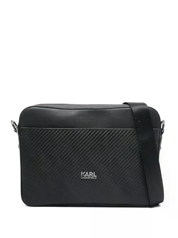 Karl Lagerfeld Logo-plaque Messenger Bag - Black