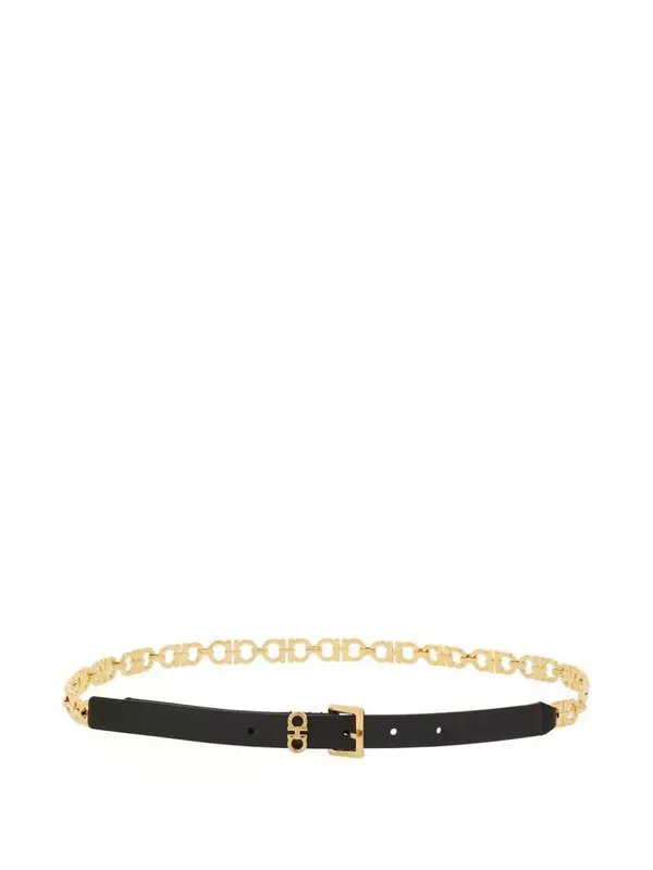 FERRAGAMO Gancini-chain Square-buckle Belt - Black