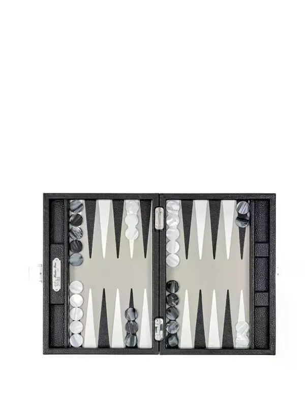 HECTOR SAXE Leather Backgammon Set - Black