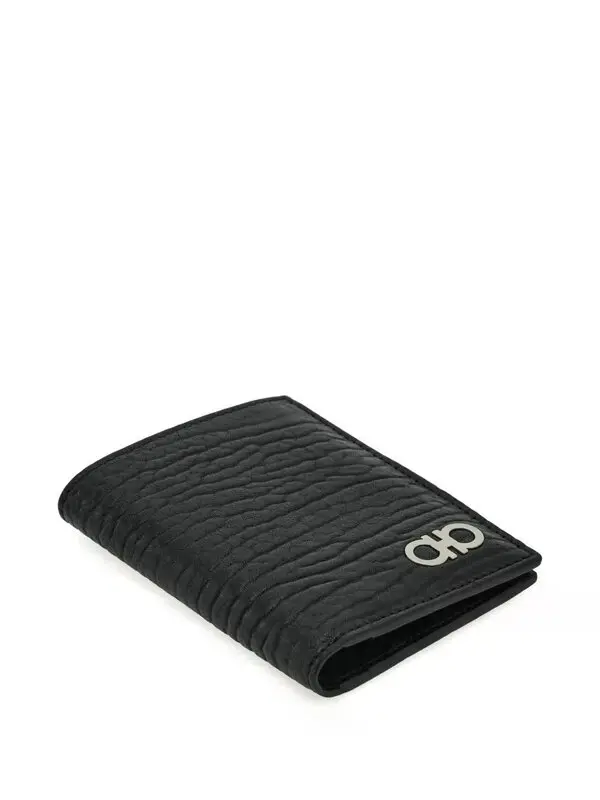 FERRAGAMO Pebbled Leather Wallet - Black