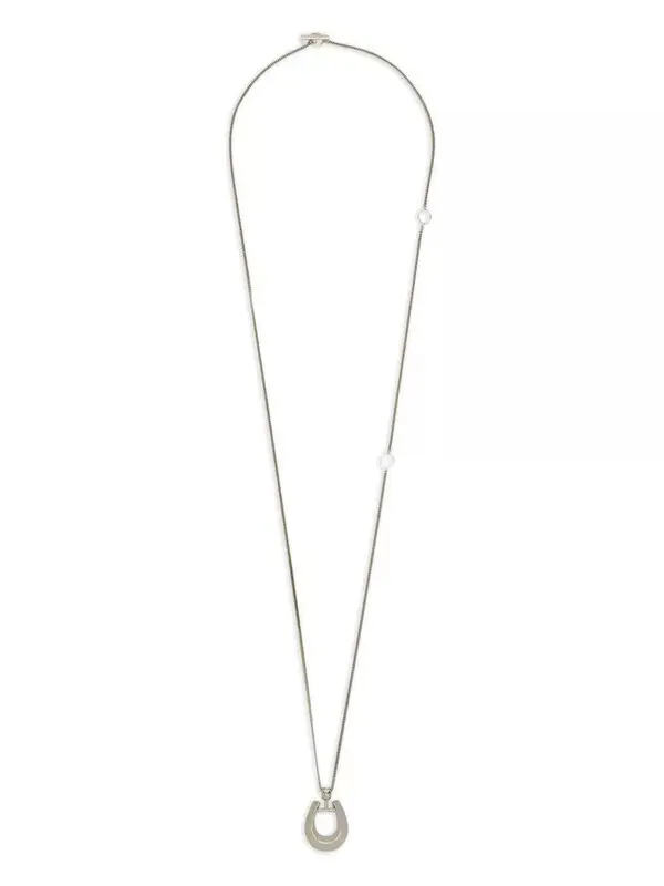 JIL SANDER Horseshoe Pendant Necklace - Silver