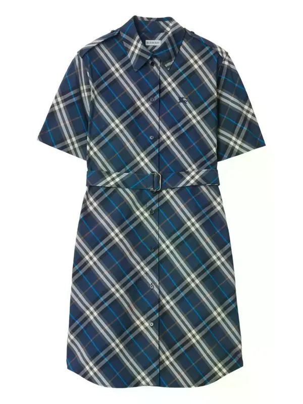Burberry Check-pattern Mini Shirt Dress