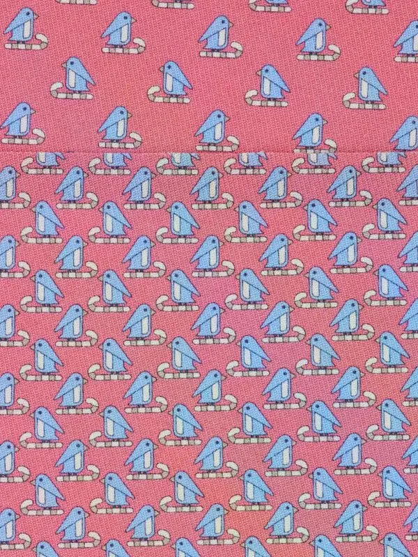 FERRAGAMO Penguin-print Silk Neck Tie - Pink