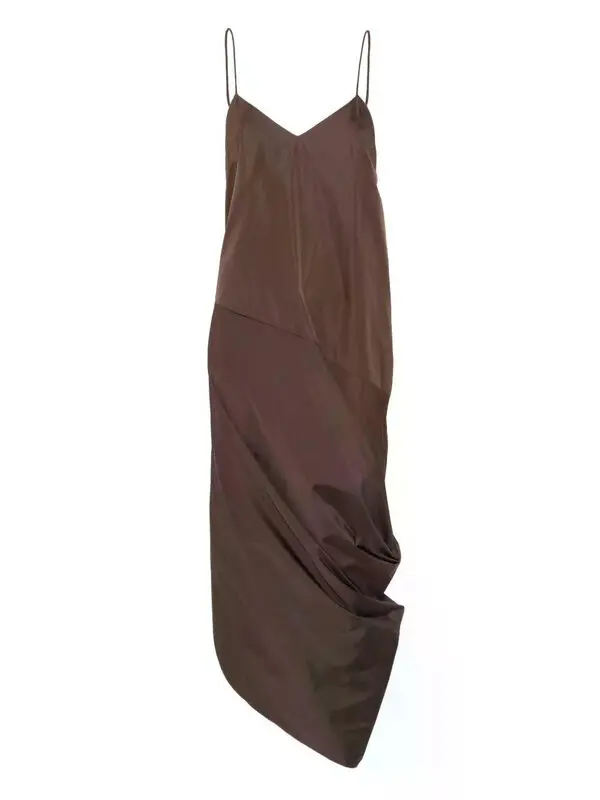 ST. AGNI Paper-taffeta Drape-detail Midi Dress