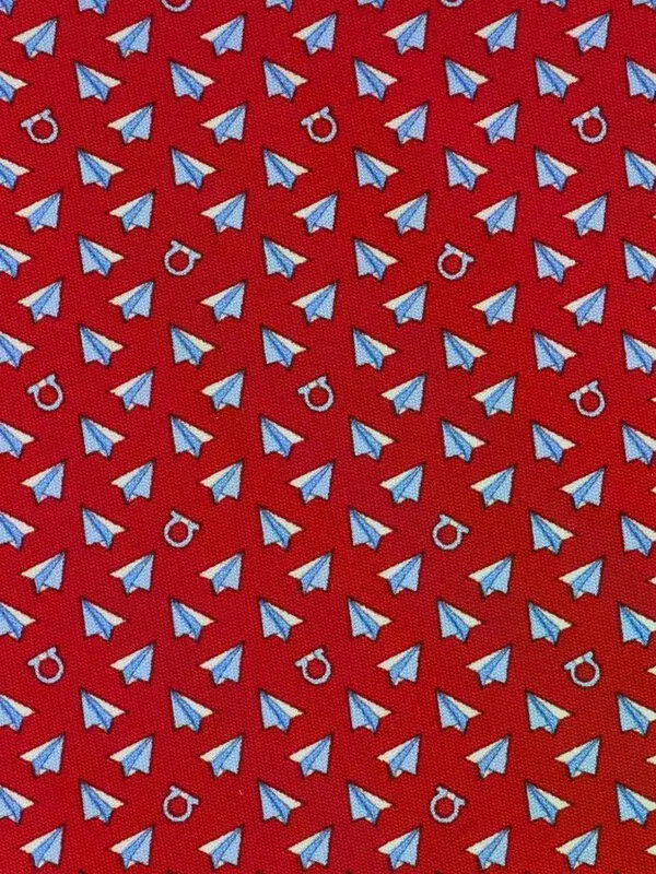 FERRAGAMO Silk Printed Neck Tie - Red