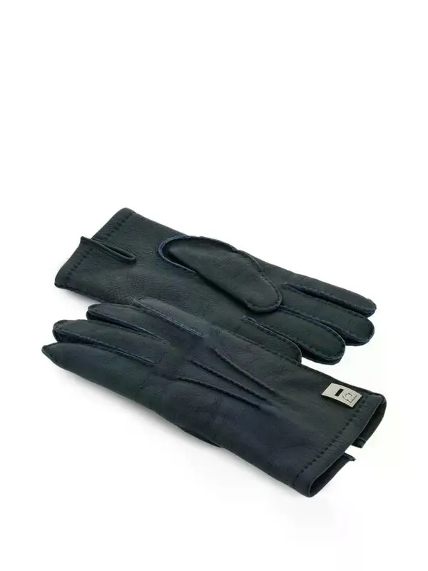FERRAGAMO Lined Top-stitching Gloves - Blue