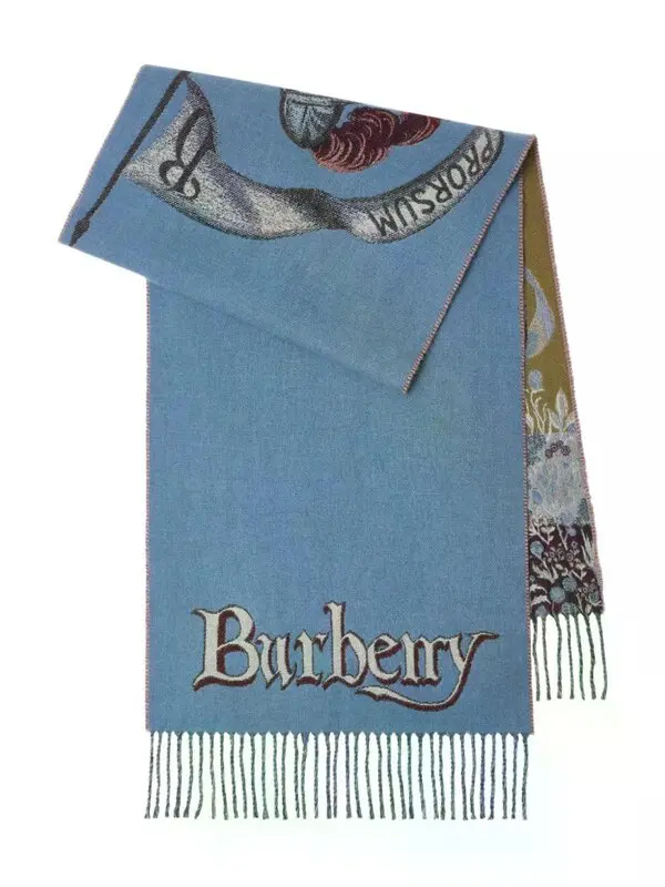 Burberry Knight Portrait Cashmere Scarf - Blue