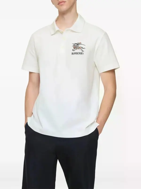 Burberry Equestrian Knight Cotton Polo Shirt
