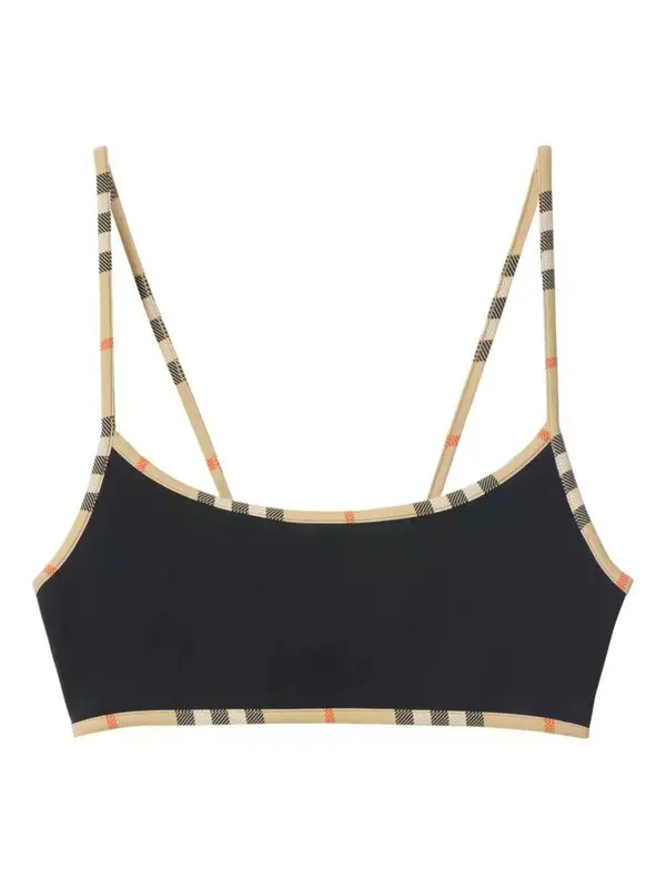Burberry Check-trim Bikini Top - Black