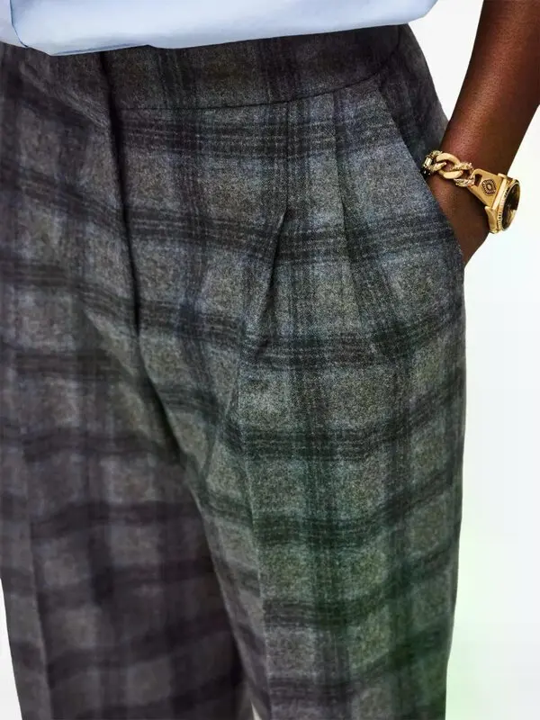 Ba&sh Tad Plaid Pleated Trousers