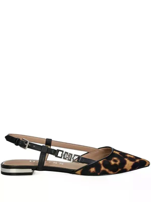 Guess Leopard Print Ballet Flats - Brown