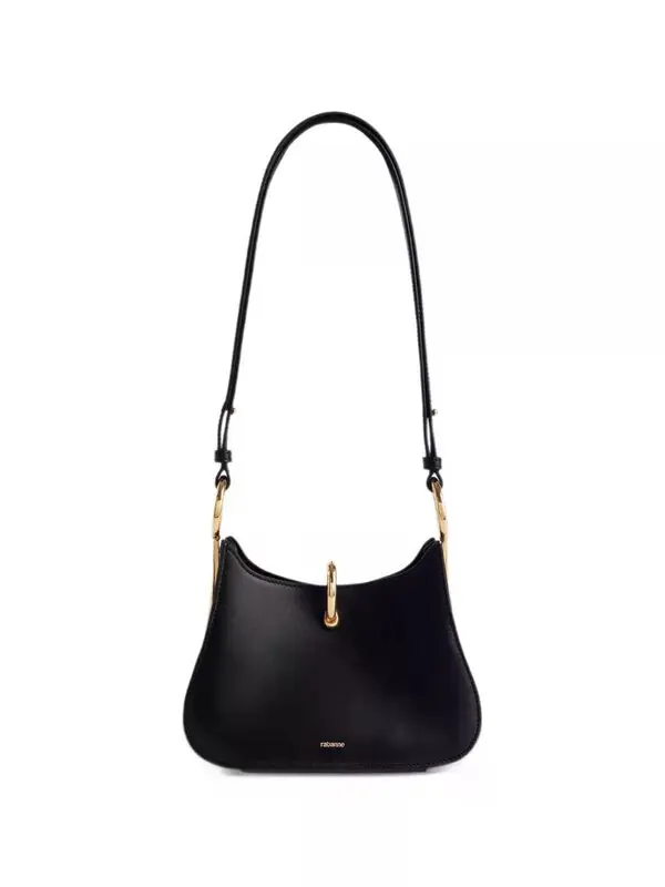 Rabanne Ring Leather Shoulder Bag - Black