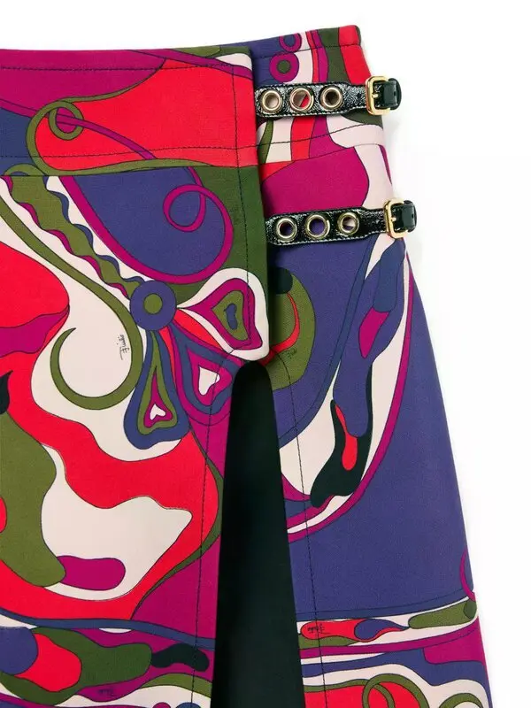 Emilio Pucci Orchidee Print Midi Skirt