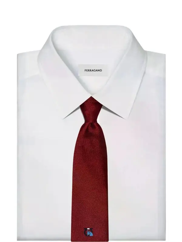 FERRAGAMO Jacquard Neck Tie - Red