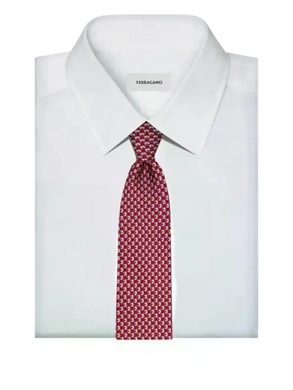 FERRAGAMO Printed Silk Neck Tie