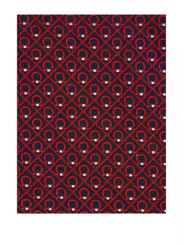 FERRAGAMO Gancini Jacquard Neck Tie - Red