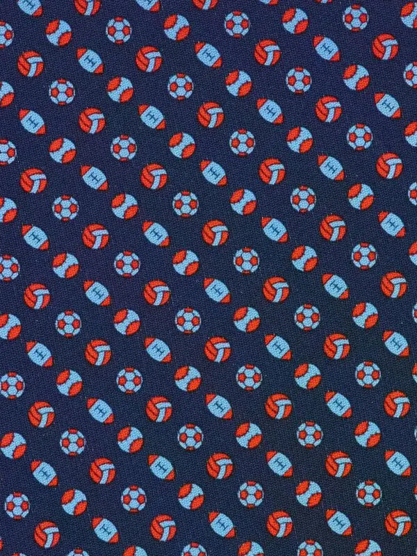 FERRAGAMO Printed Silk Neck Tie - Blue